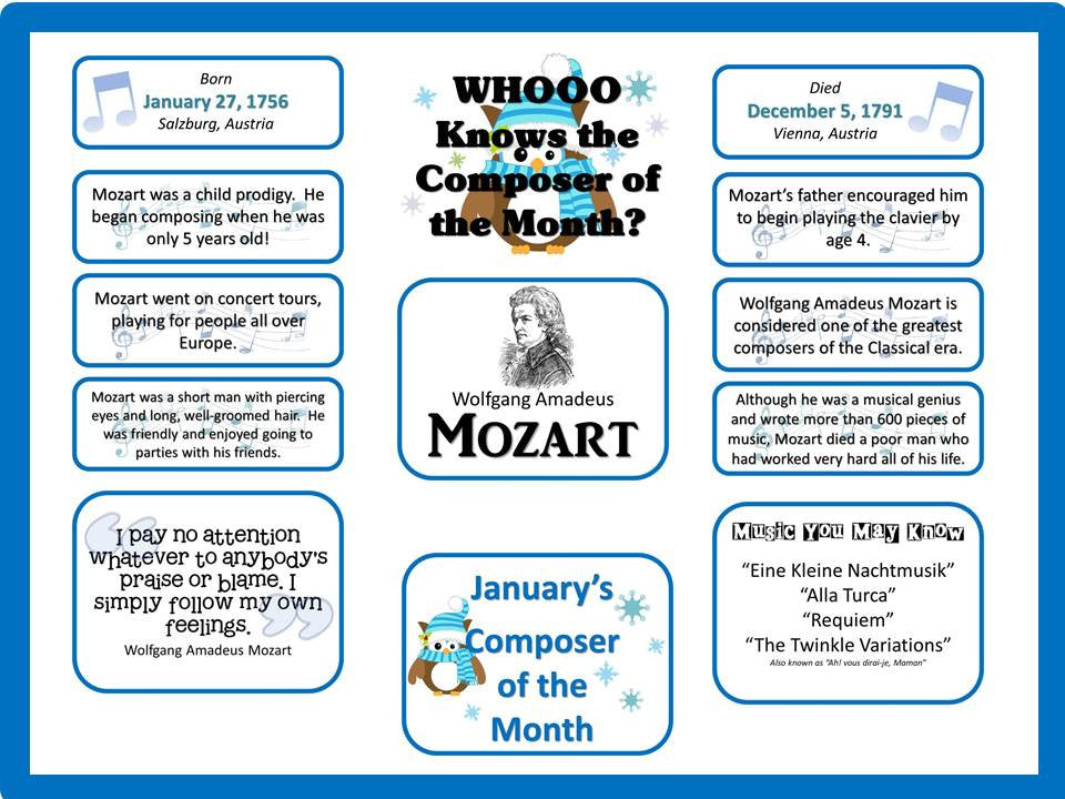 Composer of the Month BUNDLE 1 – The Bulletin Board Lady