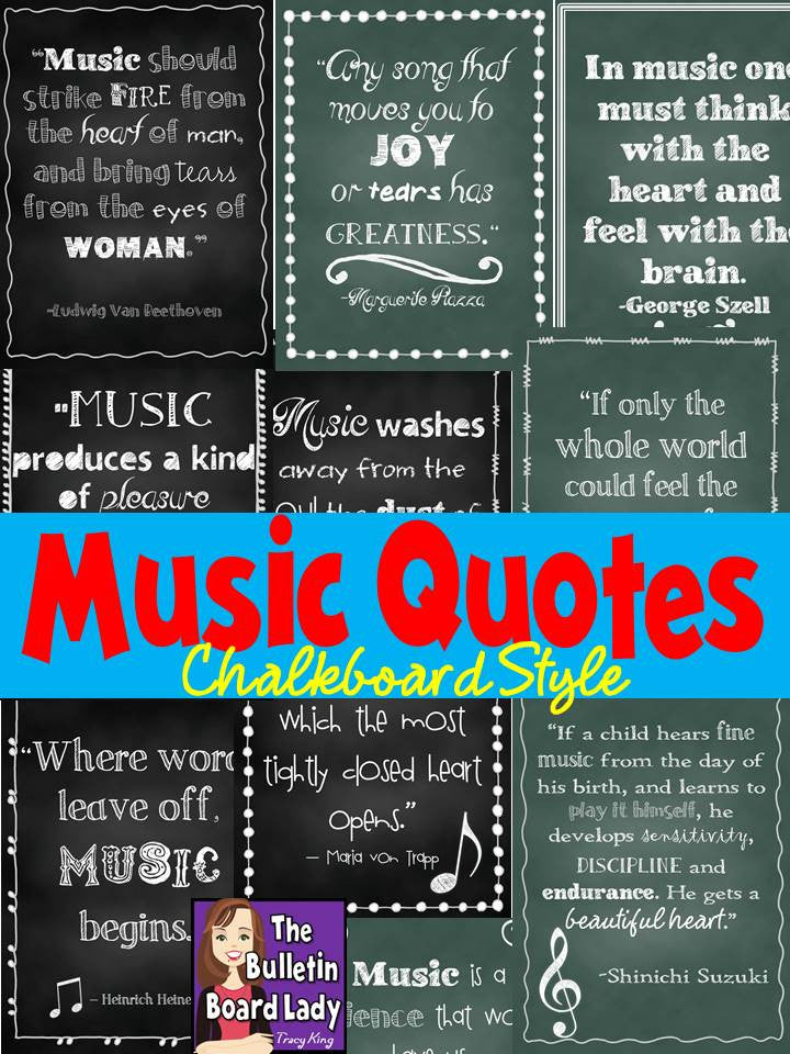 Music Quotes Posters Chalkboard Style – The Bulletin Board Lady