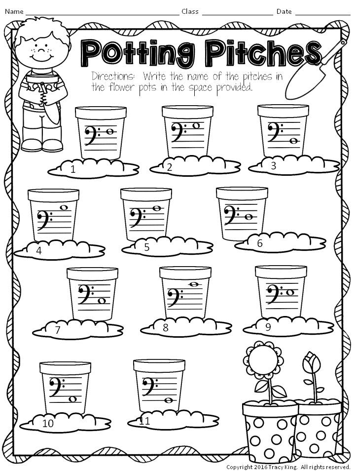 No Prep Music Worksheets for APRIL – The Bulletin Board Lady