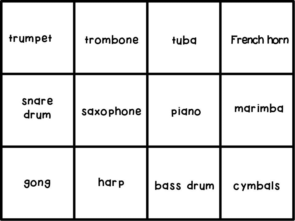 Instrument Matching Game – The Bulletin Board Lady