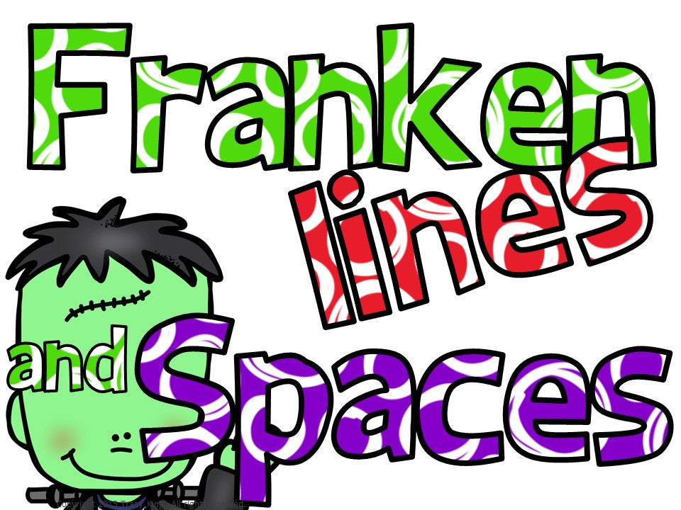 Frankenlines and Spaces Treble Staff Display – The Bulletin Board Lady