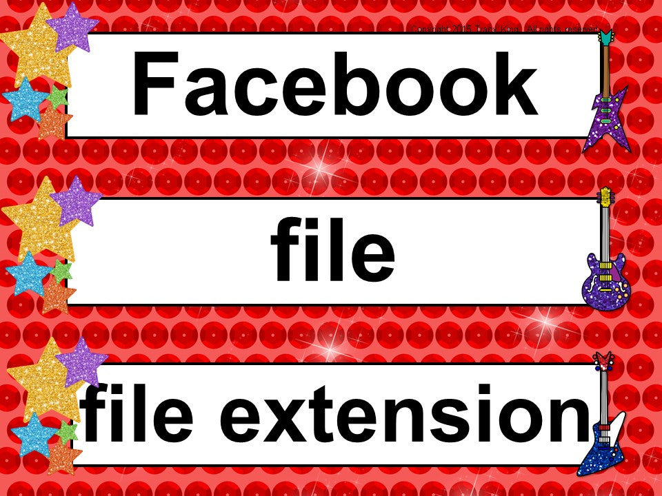 Computer Lab Word Wall Rock Star Theme – The Bulletin Board Lady