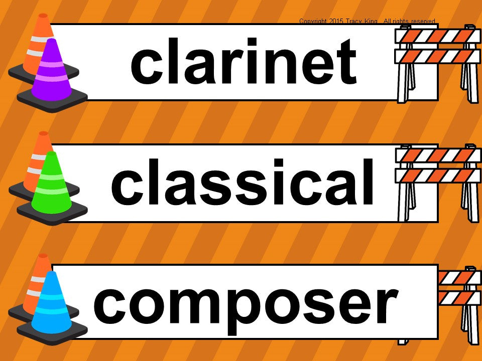 Music Word Wall Construction Theme – The Bulletin Board Lady