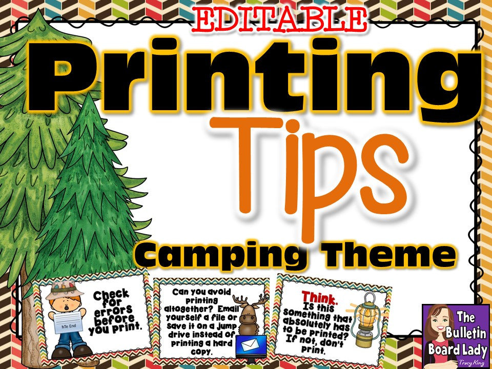 Printing Tips Posters for Computer Lab –Camping Theme – The Bulletin ...