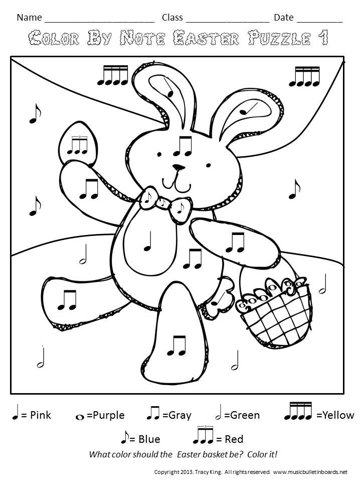 Easter Color by Music Symbols – The Bulletin Board Lady