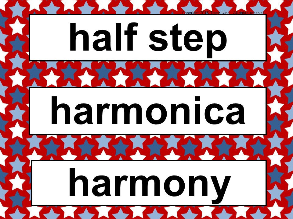 Music Word Wall Set – Red White and Blue – The Bulletin Board Lady