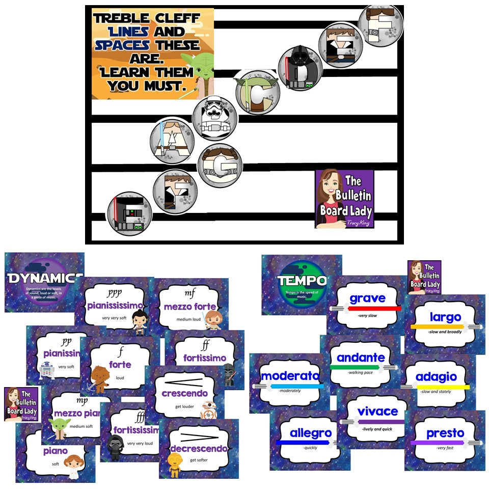 Music Classroom Decor BUNDLE Jedi Musicians – The Bulletin Board Lady
