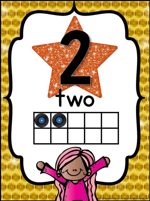 Number Posters Rock Star Theme – The Bulletin Board Lady