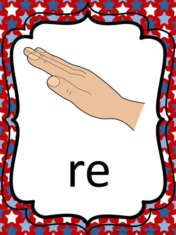 Kodaly Curwen Hand Signs – Red White and Blue – The Bulletin Board Lady