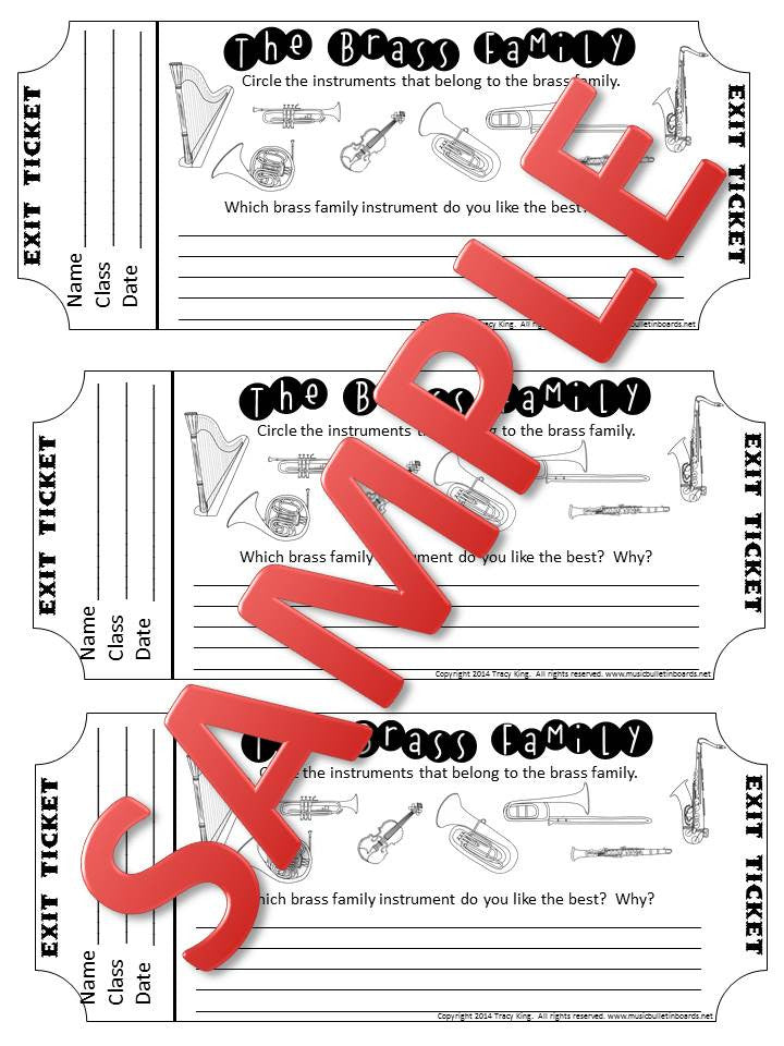 Exit Tickets Formative Assessments for Music Class-INSTRUMENTS – The ...