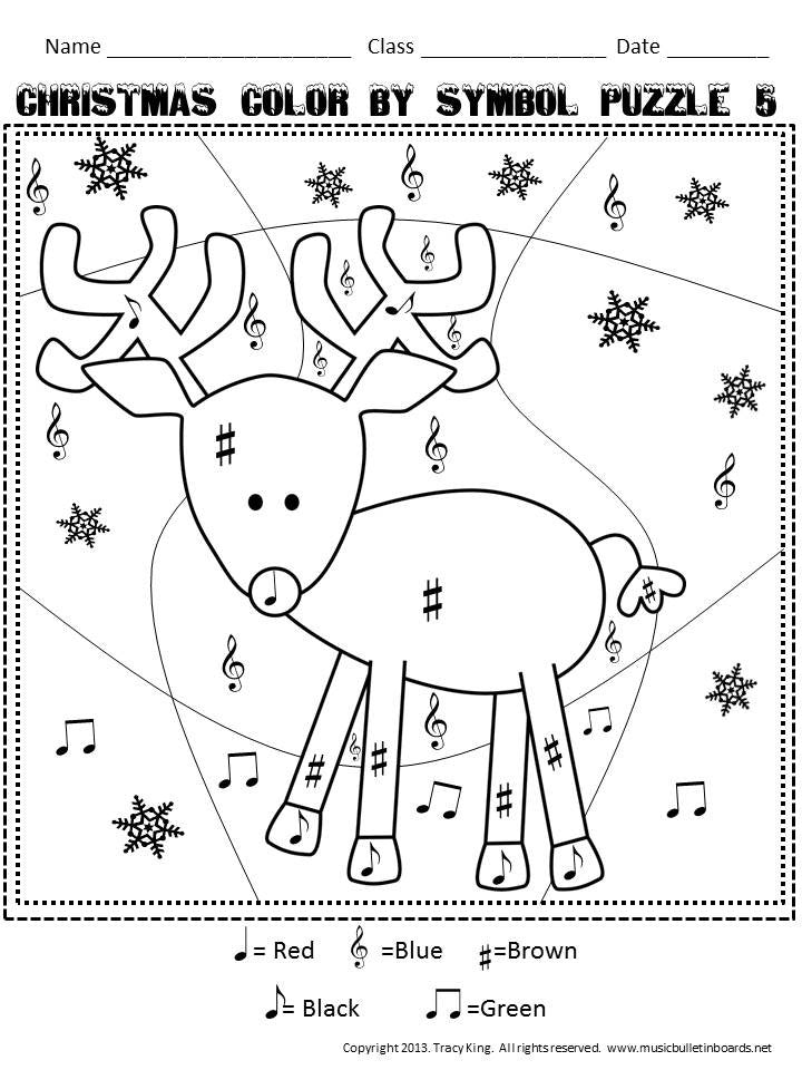 Christmas Color by Music Symbol – The Bulletin Board Lady