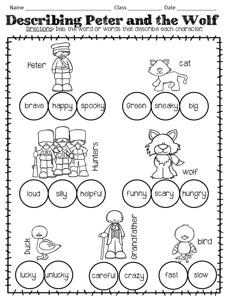 Dabber Activities for Music Class – Peter and the Wolf – The Bulletin ...