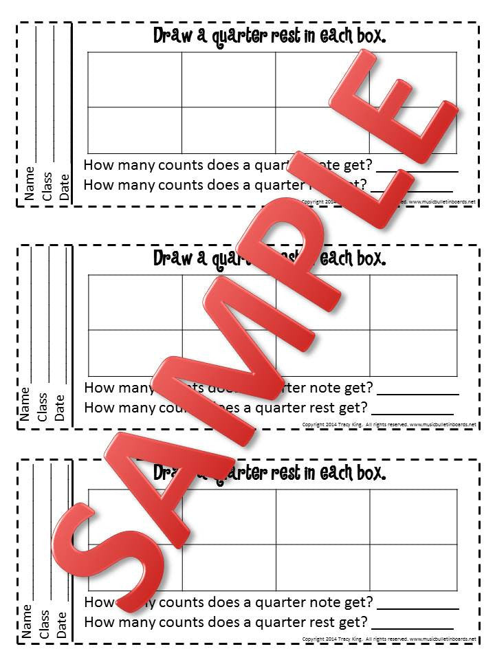 Exit Tickets Formative Assessments for Music Class-NOTES and RESTS ...