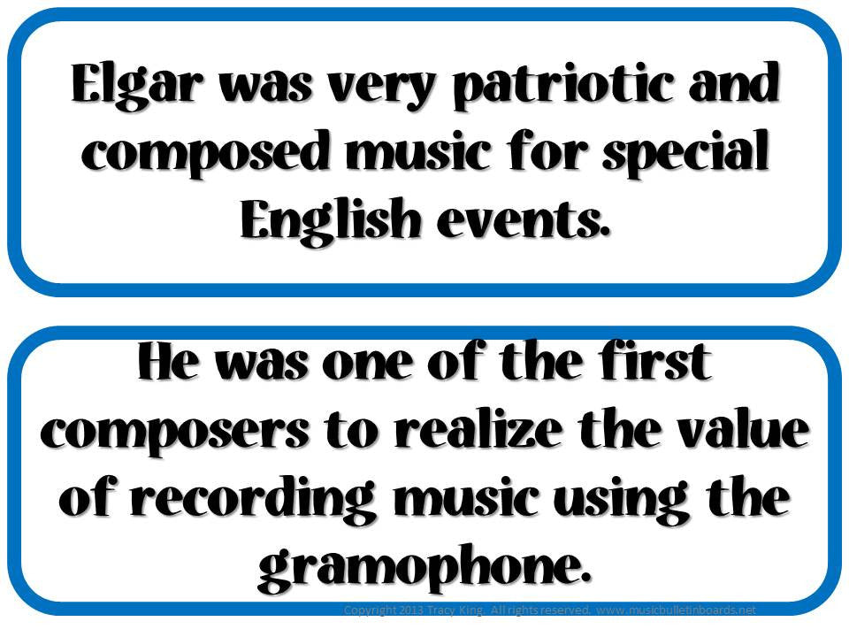 Elgar Composer of the Month (June) Bulletin Board Kit – The Bulletin ...