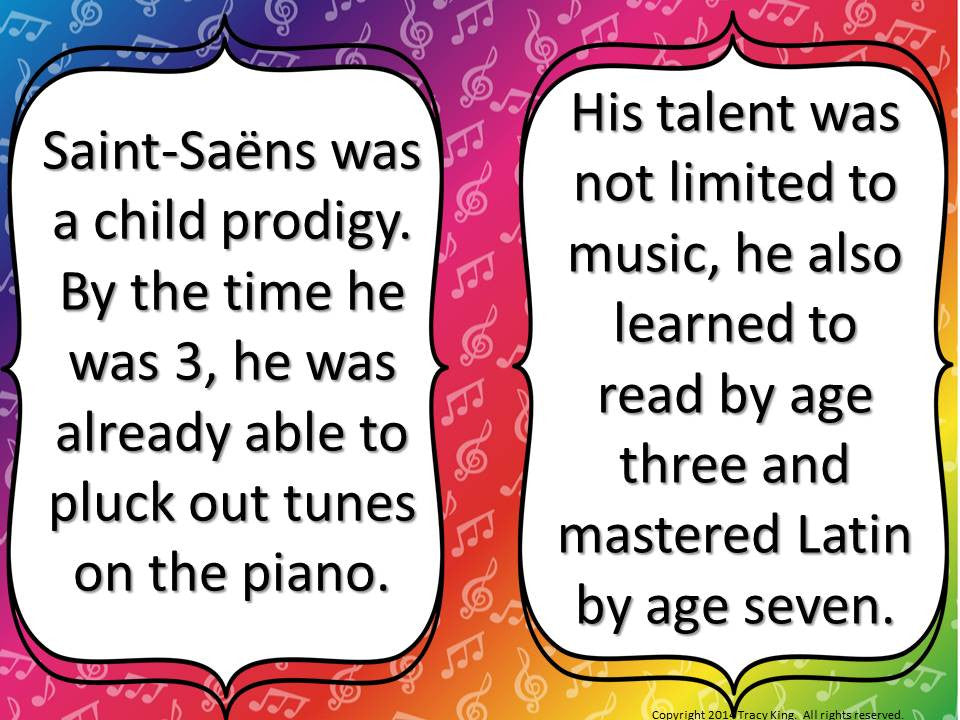 Composer of the Month Saint-Saens -Bulletin Board and Writing Activiti ...