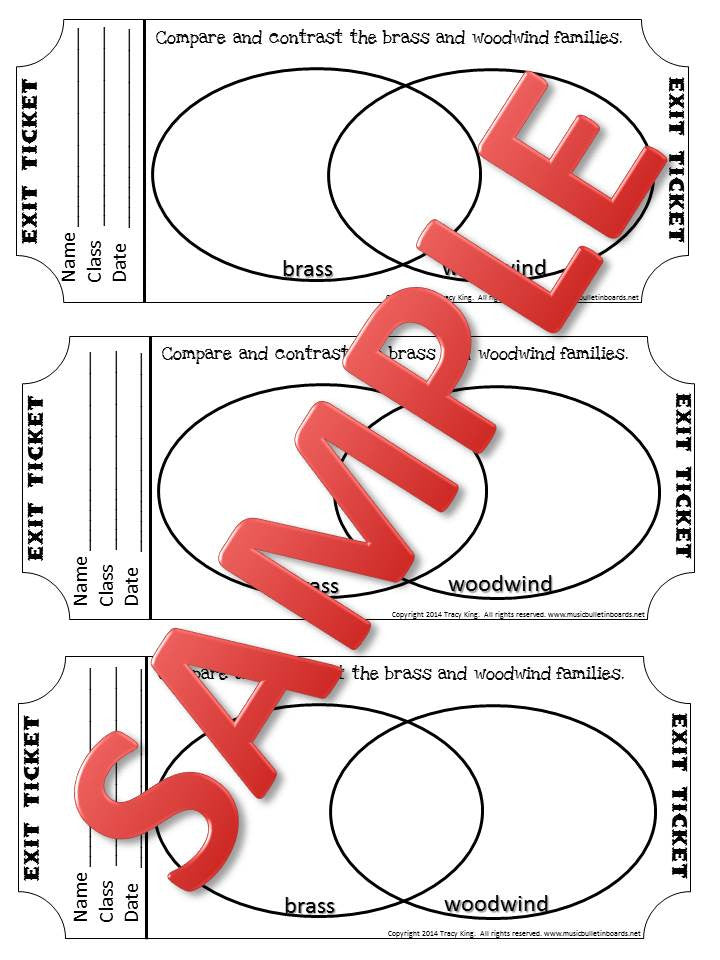 Exit Tickets Formative Assessments for Music Class-INSTRUMENTS – The ...