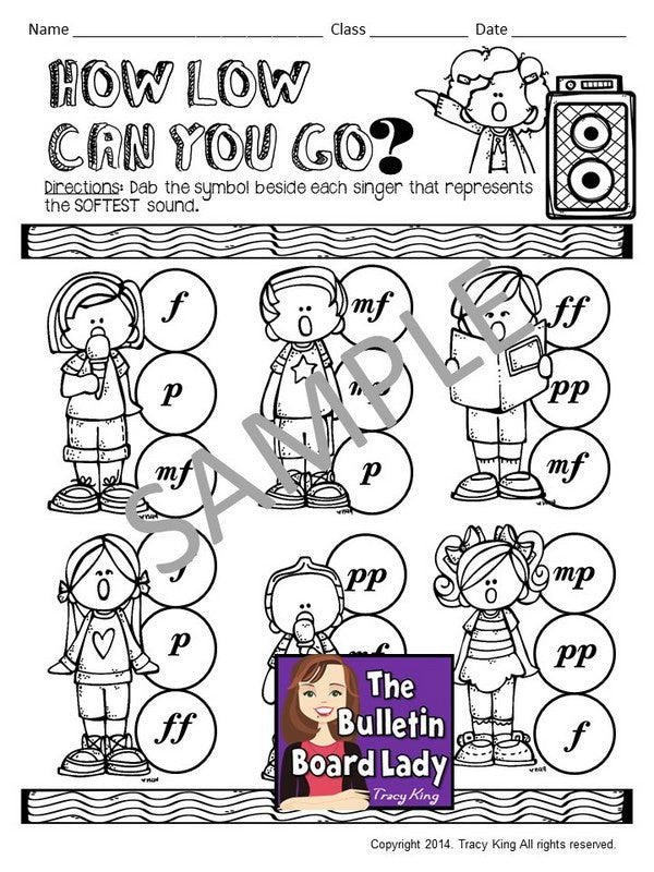 Dabber Activities for Music Class – Dynamics and Symbols – The Bulletin ...