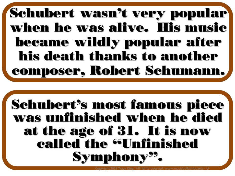 Schubert Composer of the Month (November) Bulletin Board Kit – The ...