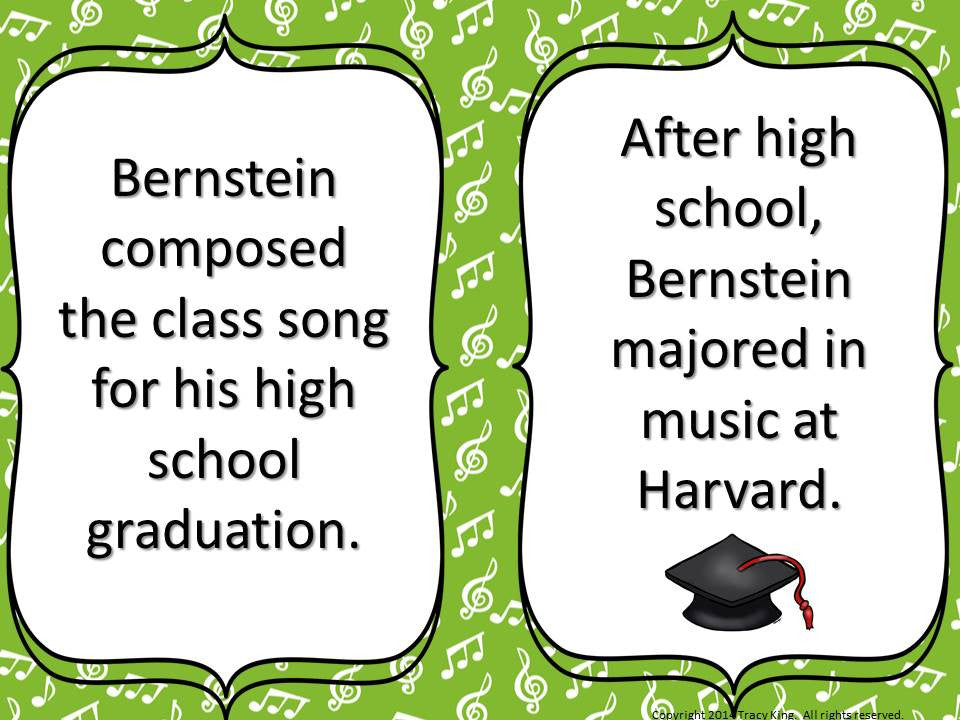 Composer of the Month Leonard Bernstein-Bulletin Board and Writing Pro ...