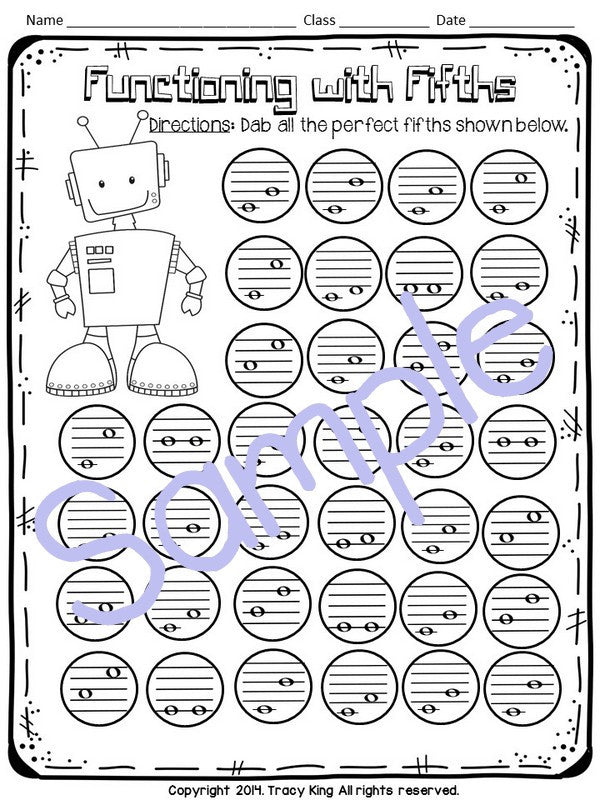 Dabber Activities for Music Class – INTERVALS – The Bulletin Board Lady