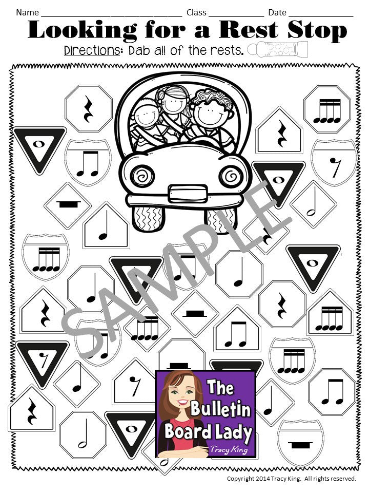 Dabber Activities for Music Class – Rhythm – The Bulletin Board Lady