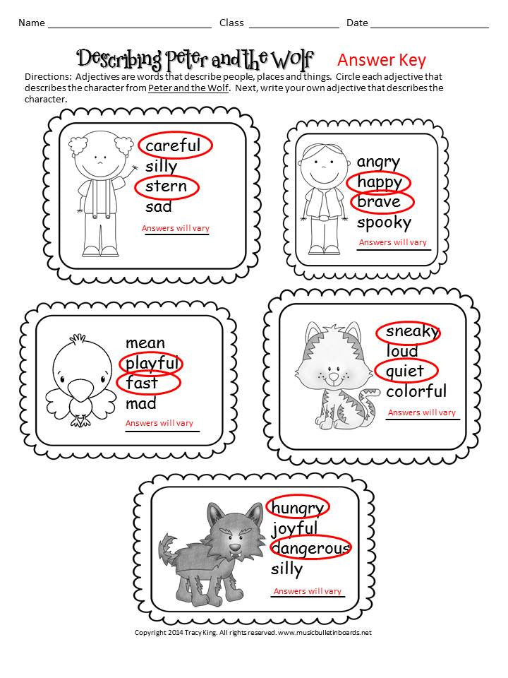 Peter and the Wolf Worksheets and Writing Prompts – The Bulletin Board Lady