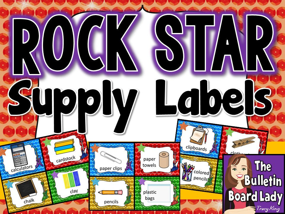 Supply Labels - Rock Star Theme – The Bulletin Board Lady