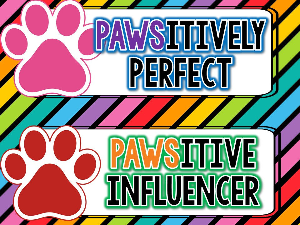 Behavior Chart Paw Prints Theme – The Bulletin Board Lady