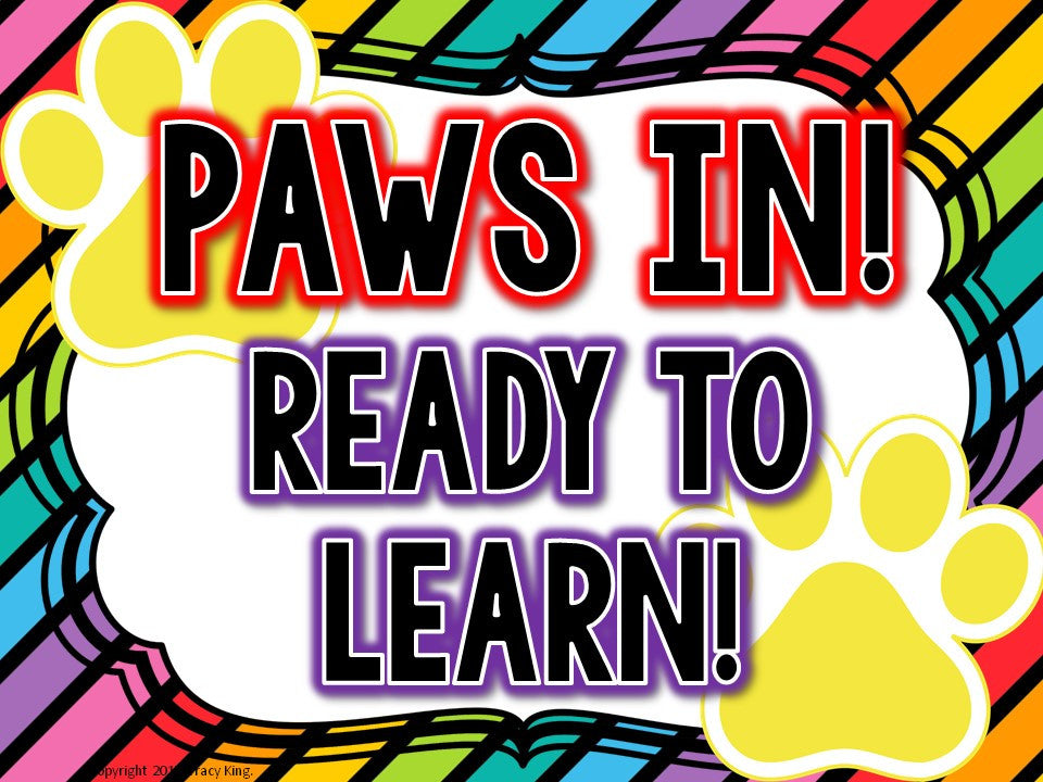 Behavior Chart Paw Prints Theme – The Bulletin Board Lady