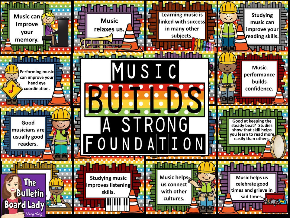 Music Decor BUNDLE - Construction Theme – The Bulletin Board Lady