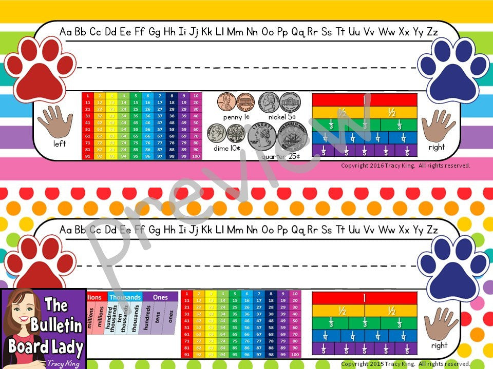 Name Plates - Paw Prints Theme – The Bulletin Board Lady