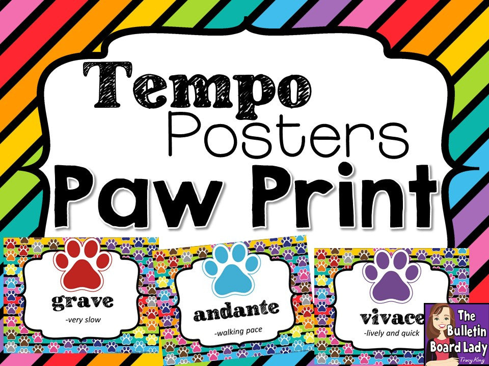 Tempo Posters Paw Prints Theme – The Bulletin Board Lady