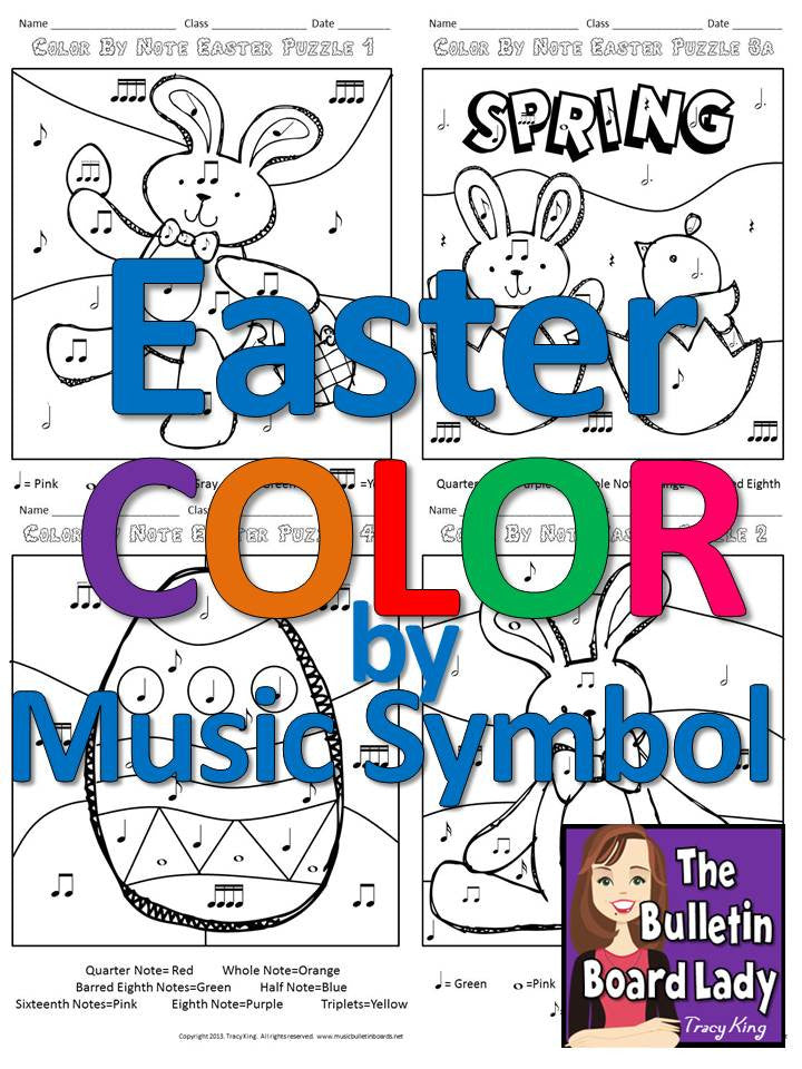 Easter Color by Music Symbols – The Bulletin Board Lady