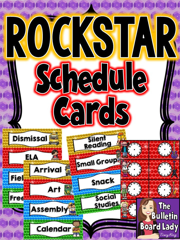 Schedule Cards - Rock Star Theme – The Bulletin Board Lady