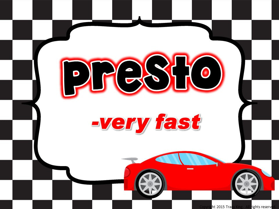 Tempo Posters - Racing Theme – The Bulletin Board Lady