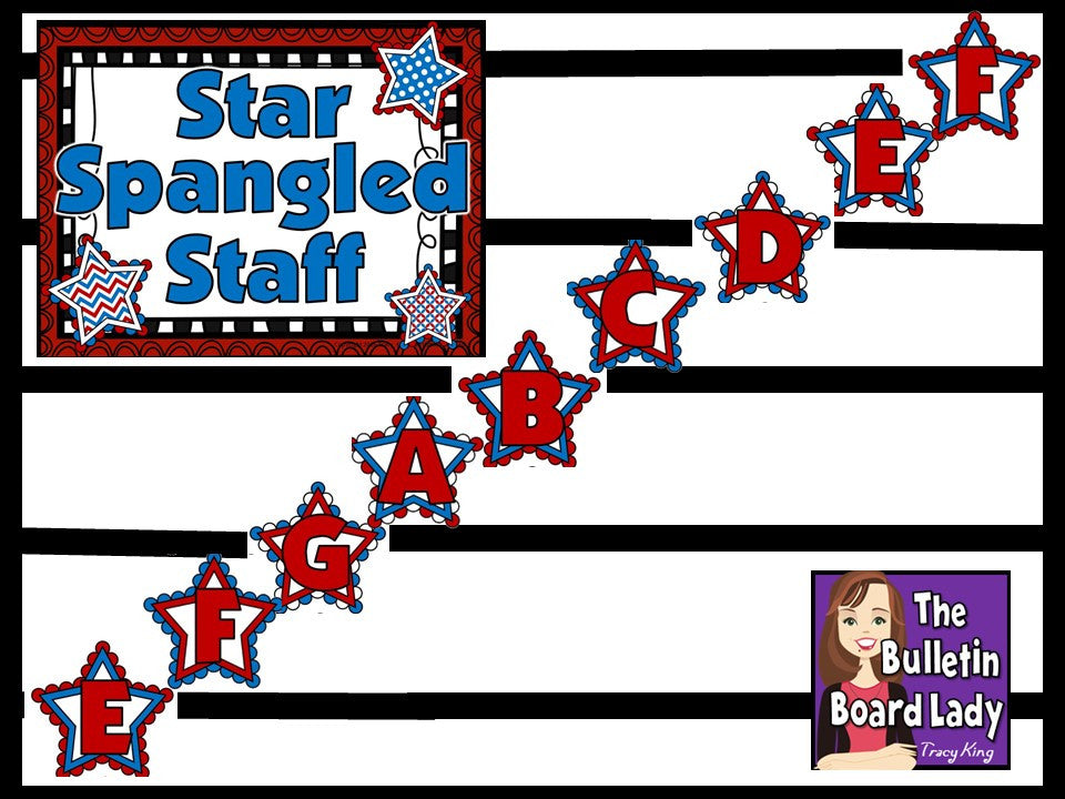 Treble Clef Bulletin Board Display Red White and Blue – The Bulletin ...