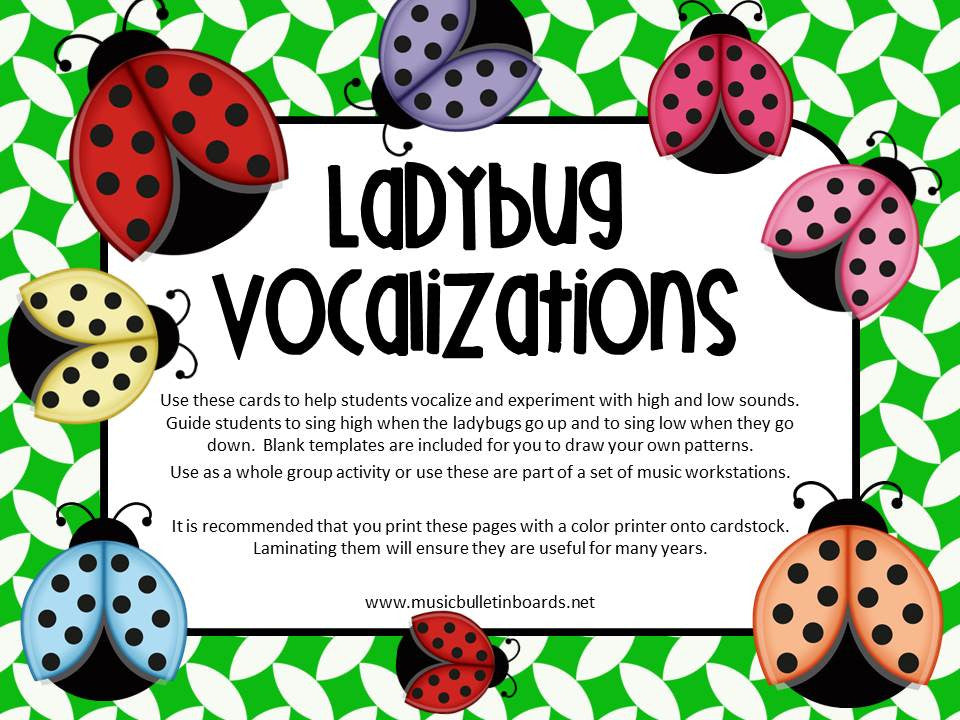 Vocal Exploration/Singing Visual Aids: Ladybugs – The Bulletin Board Lady
