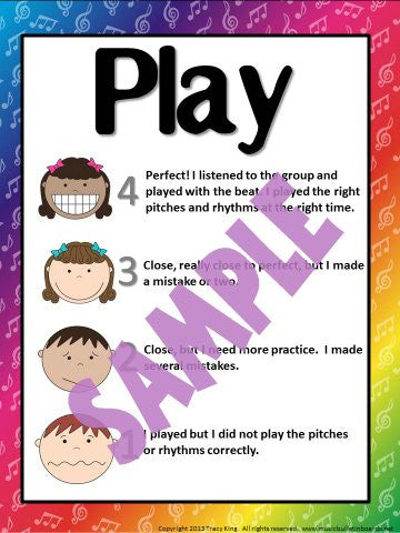 Listen, Play, Sing Performance Rubric Posters for Music Class – The ...