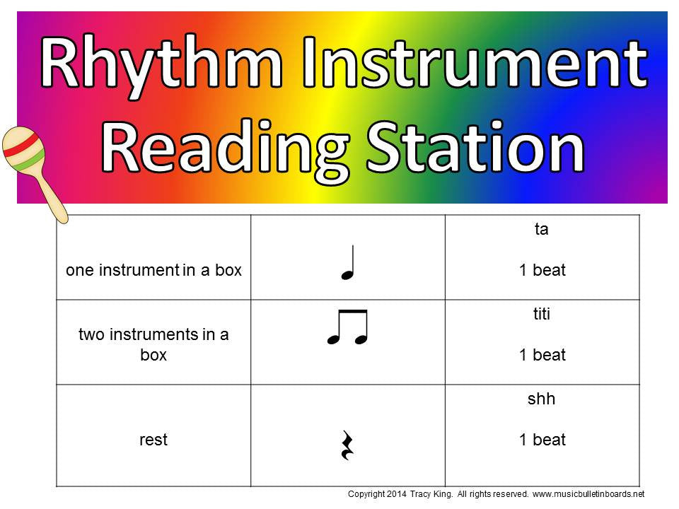 Rhythm Instrument Reading Station – The Bulletin Board Lady