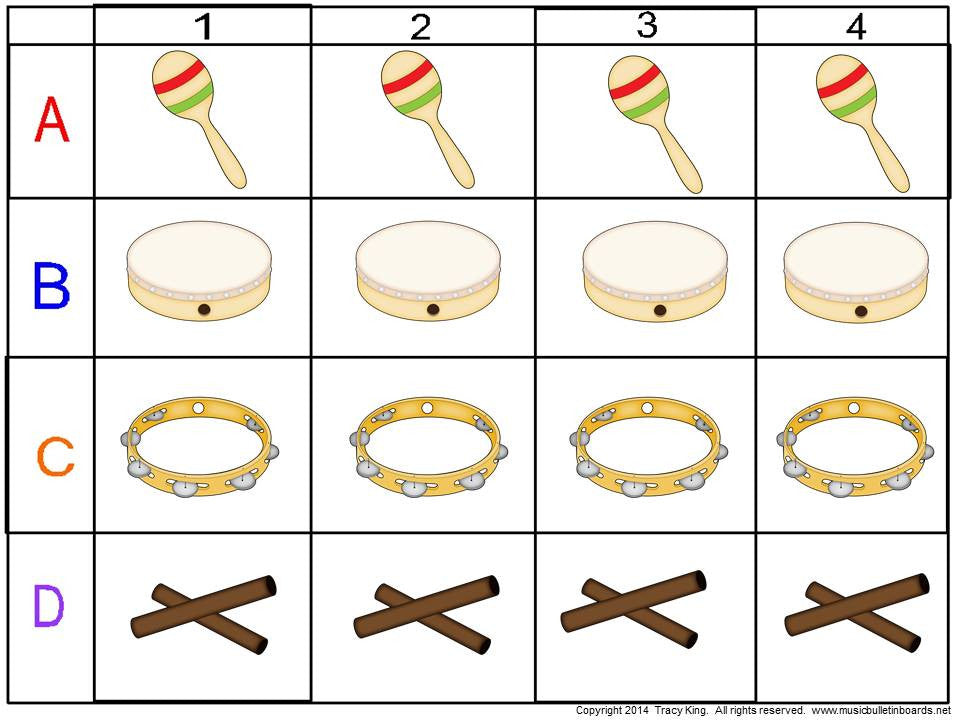 Rhythm Instrument Reading Station – The Bulletin Board Lady
