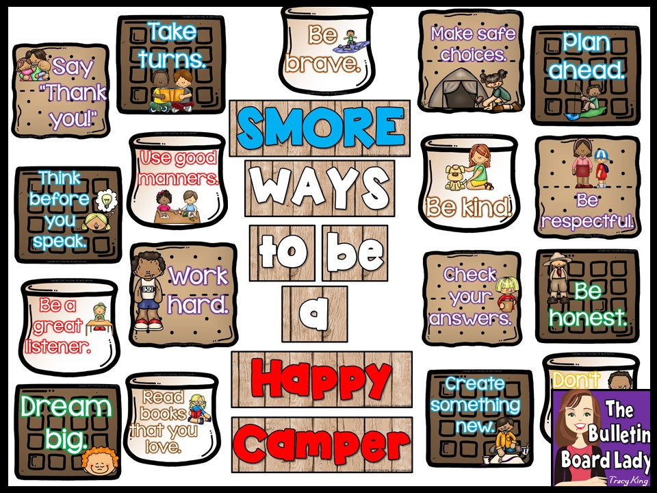 SMORE Ways to Be a Happy Camper Bulletin Board – The Bulletin Board Lady