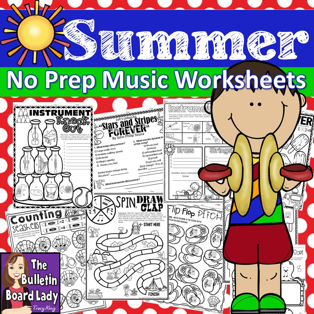 No Prep Music Worksheets for Summer – The Bulletin Board Lady
