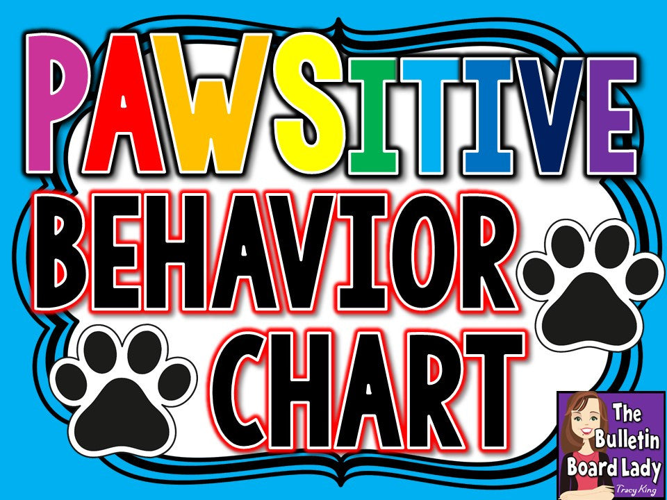 Behavior Chart Paw Prints Theme – The Bulletin Board Lady
