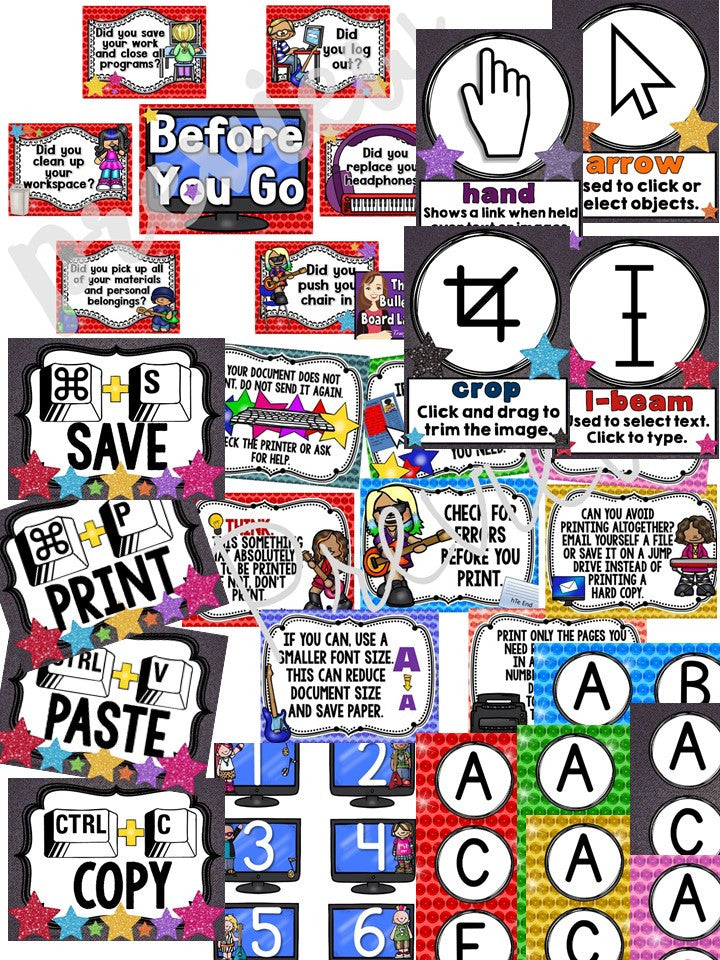 Computer Lab Decor BUNDLE - Rock Star – The Bulletin Board Lady
