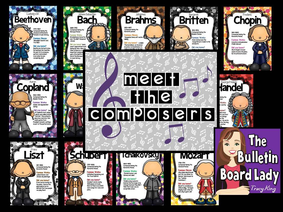 Meet the Composers Bulletin Board for Music Class – The Bulletin Board Lady
